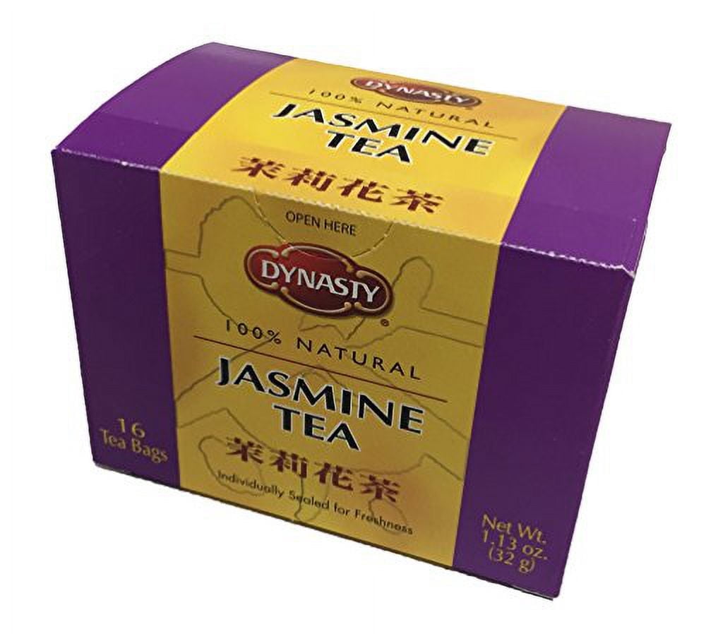 Dynasty 100% Natural Tea 16 Individual Tea Bags Per Pack (Jasmine, 1 ...