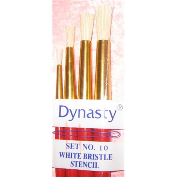 Dynasty Brush White Bristle Stencil, 4 Brush Set - Walmart.com