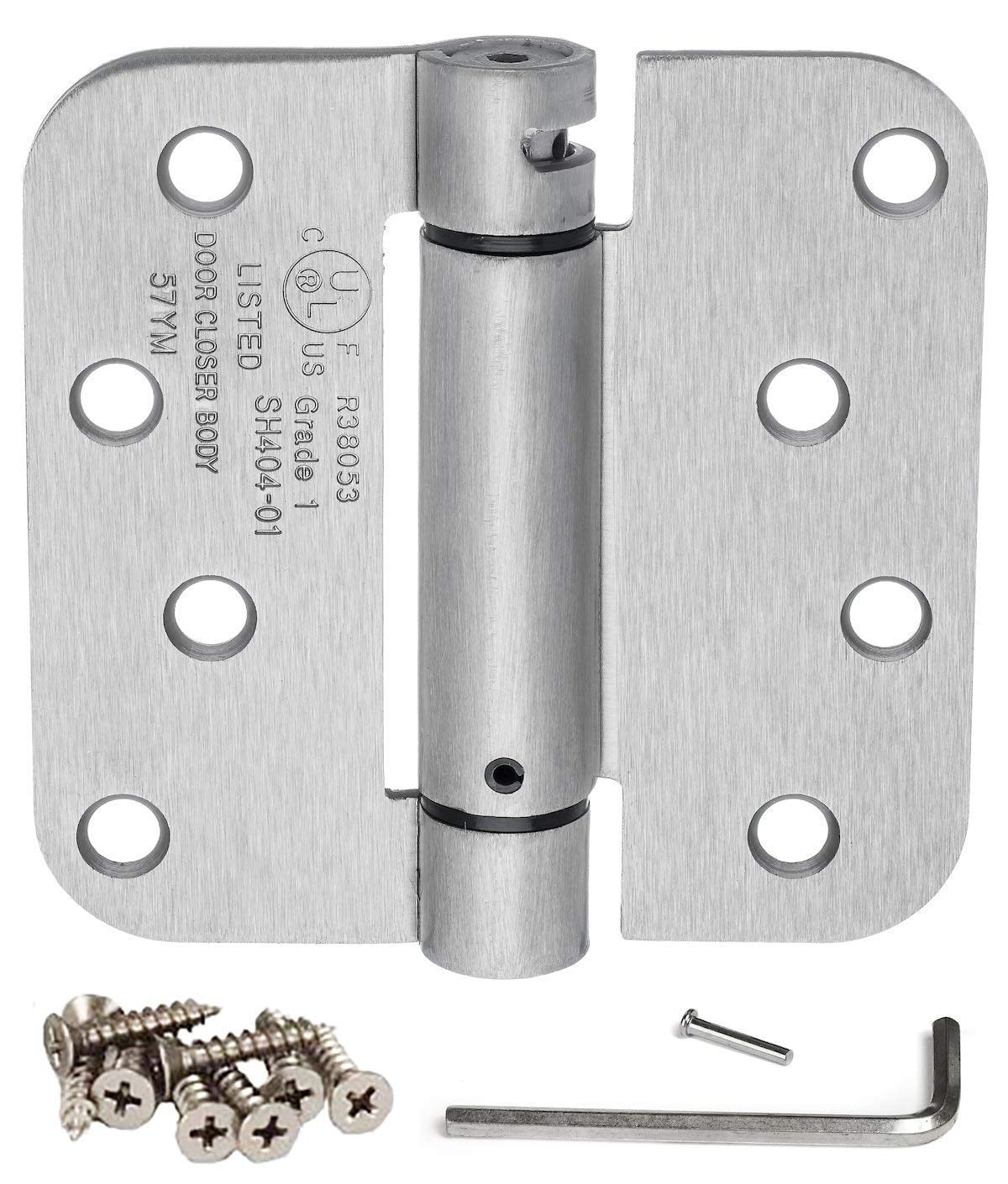 Dynasty Hardware 4 inch Spring Loaded Door Hinge Self Closing with 5/8 ...