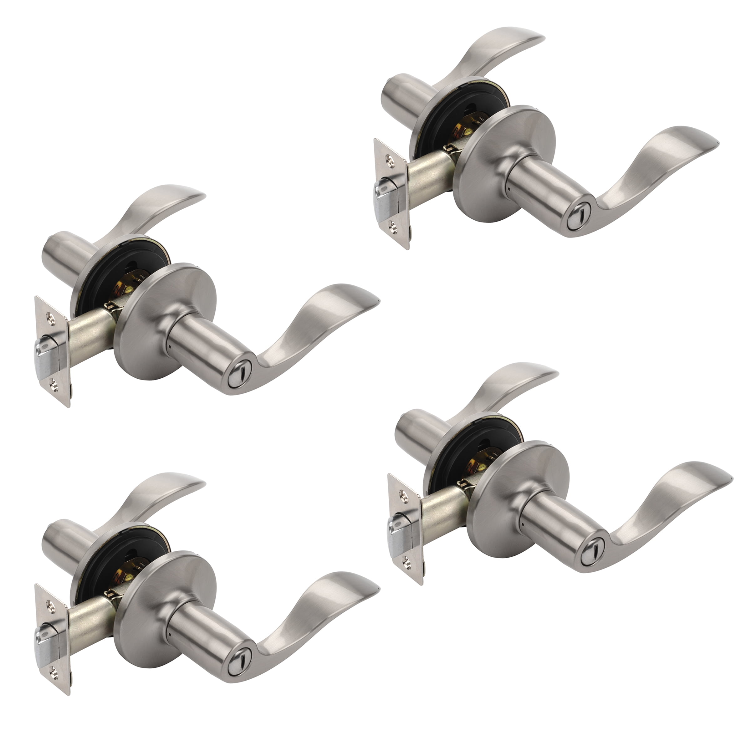 Dynasty Hardware HER-30-US15 Heritage Lever Privacy Set, Satin Nickel ...