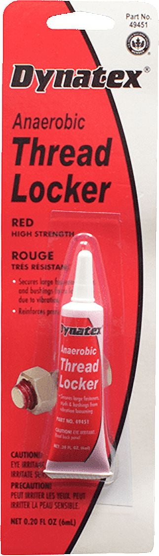 Dynatex 49451 Red High Strength Threadlocker 6ml Tube - Walmart.com