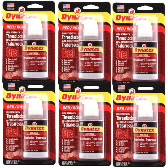 Dynatex Red High Strength Gel Threadlocker 1.20 oz Bottle - Permanent ...