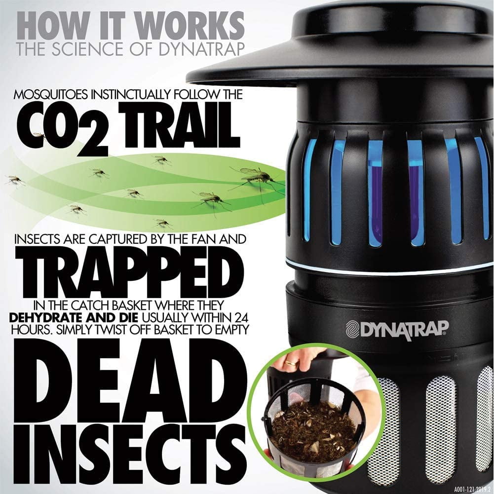 DynaTrap 3-Way Protection, Twist On/Off Insect Trap, 1/2 Acre Coverage ...