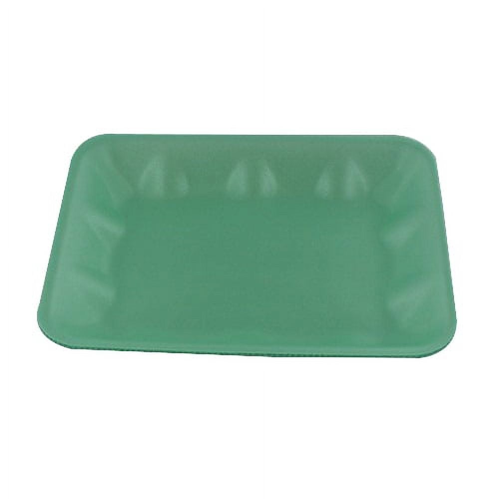 Dyne-A-Pak Polystyrene Foam 4D Supermarket Tray Green, 9.375" Length x ...