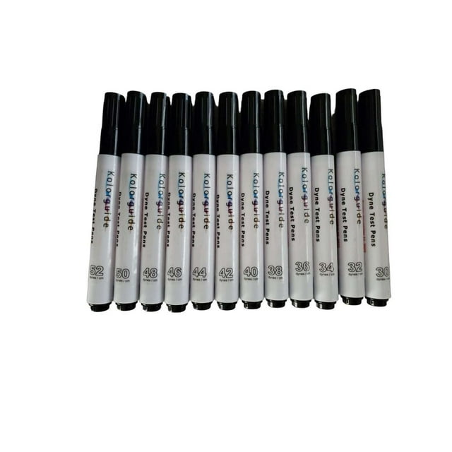 Dyne Test Make Pens for Plastic Poly Films Kit (30-52) (12 units) By ...