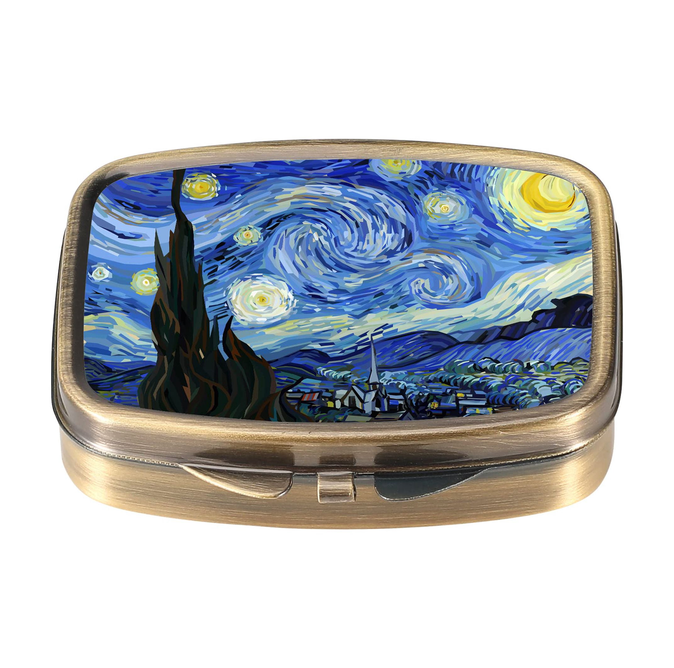 Dynippy Pill Case Pill Box with Mirror Retro Pocket 2 Compartment ...