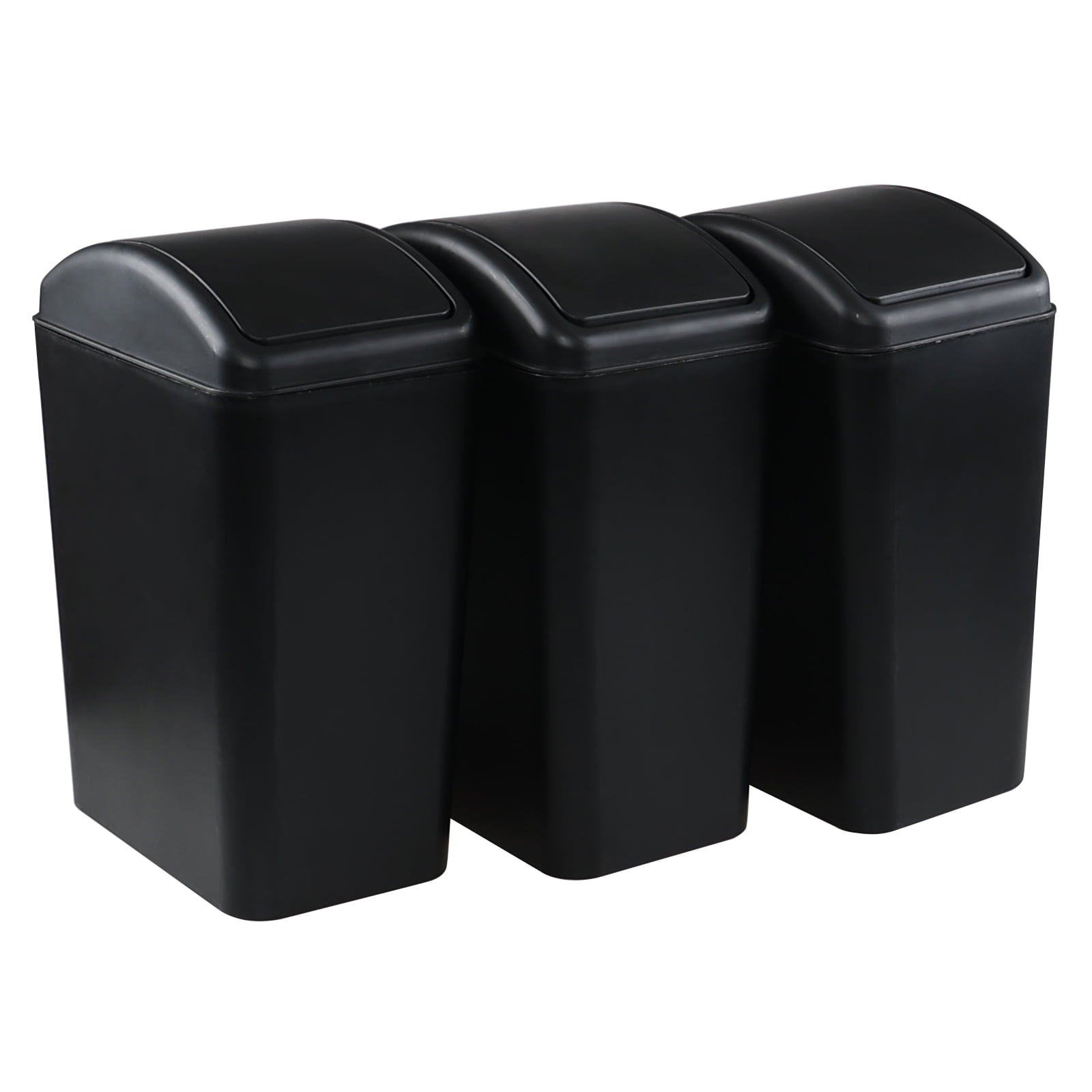 DynkoNA 3 Pack 4.5 Gallon Slim Trash Can with Lid, Plastic Swing Top ...