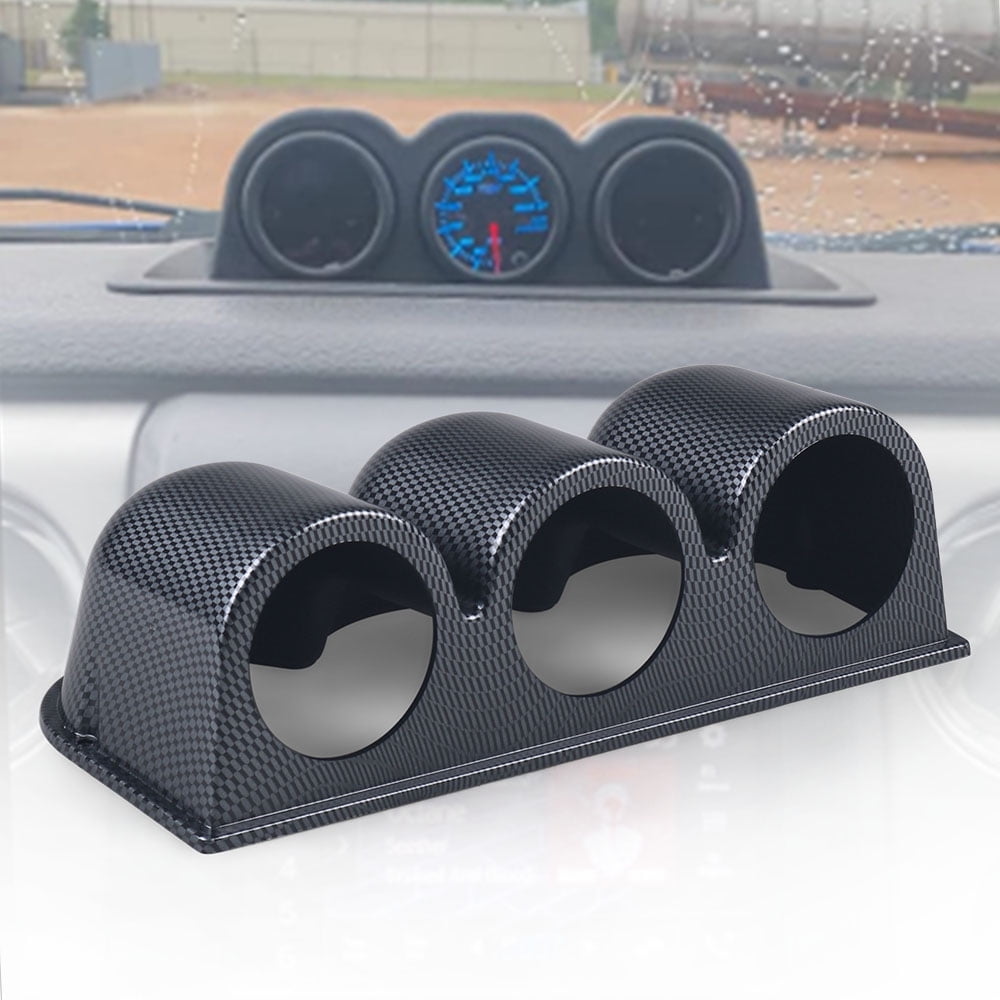 Dyno Racing Universal Carbon Black Triple Pillar Gauge Pod ABS Plastic ...