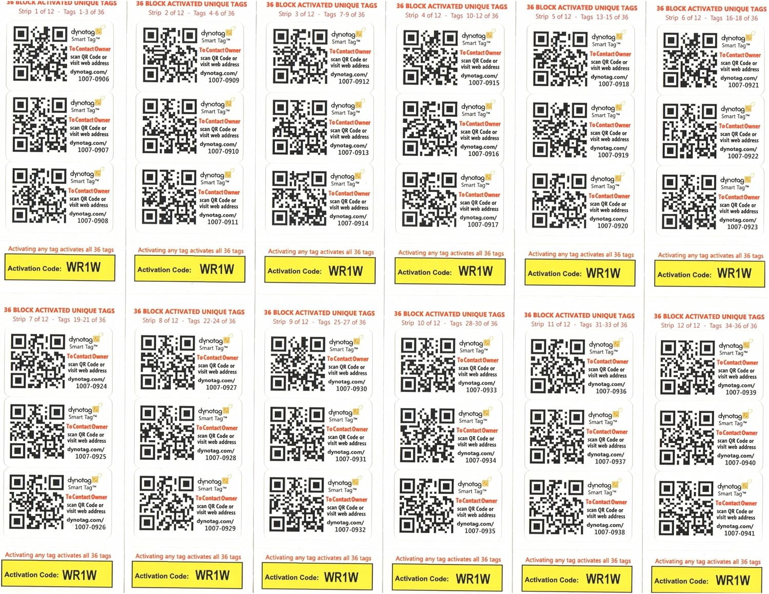 Dynotag® Web Enabled Smart Tags with DynoIQ™ & Lifetime Service. 100+8 ...