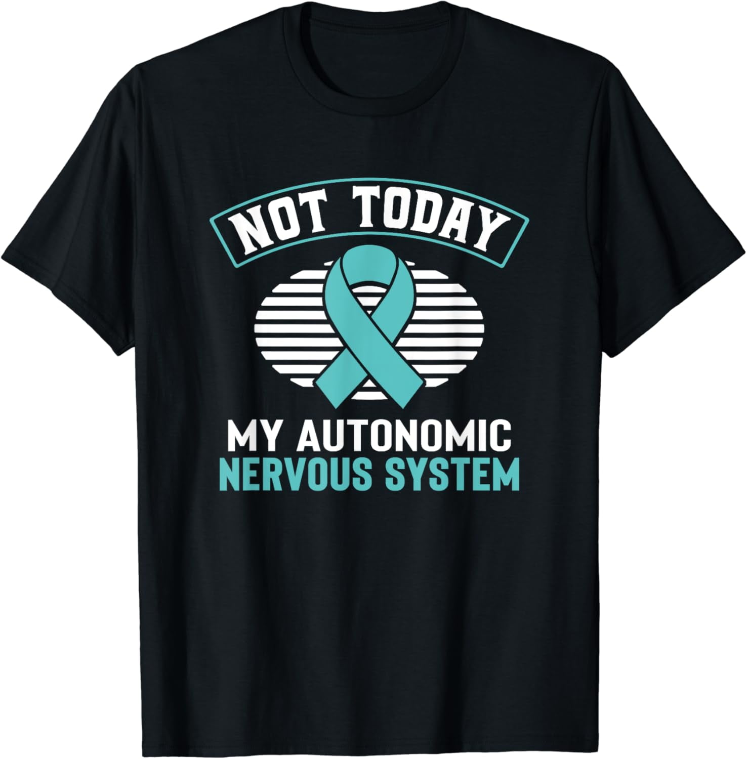 Dysautonomia Awareness Autonomic Turquoise Ribbon Pots T-Shirt mens t ...