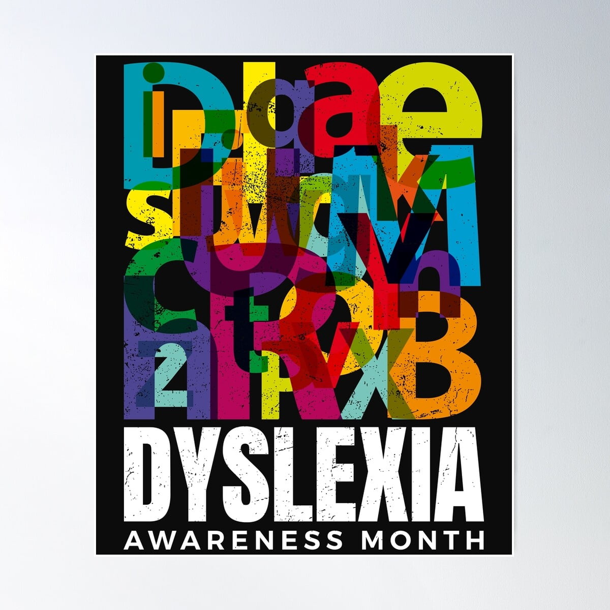 Dyslexia Awareness Month Poster Wall Art, Modern Wall Decor For Living ...