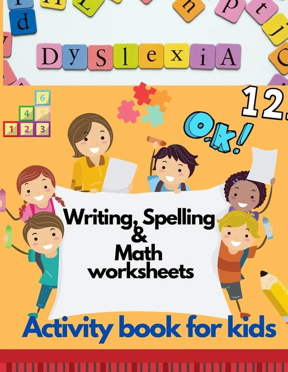 Dyslexia Writing, Spelling & Math worksheets - Activity book for kids ...