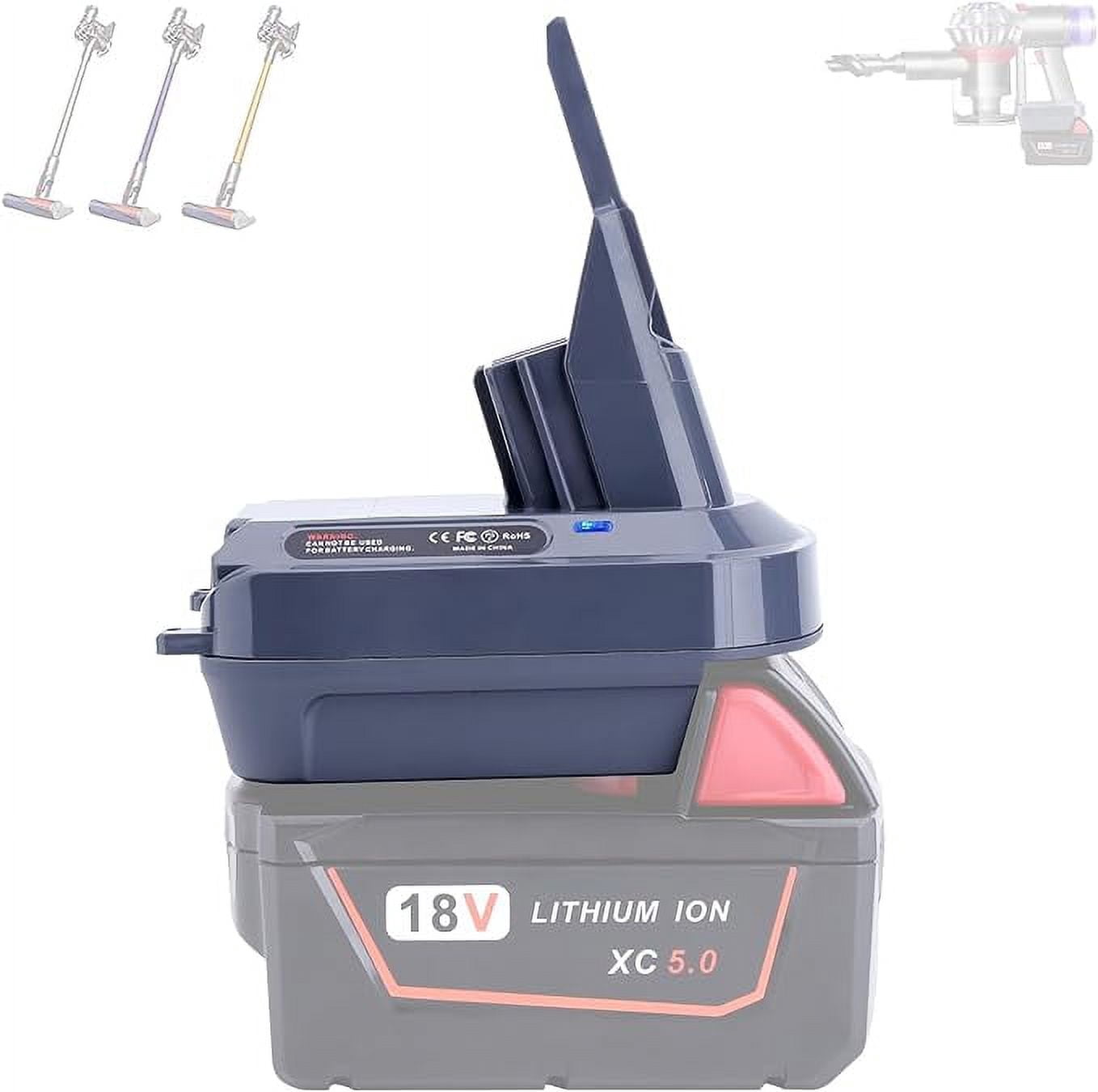 for Dyson V8 Battery Adapter for Milwaukee M18 18V Battery Convert to ...