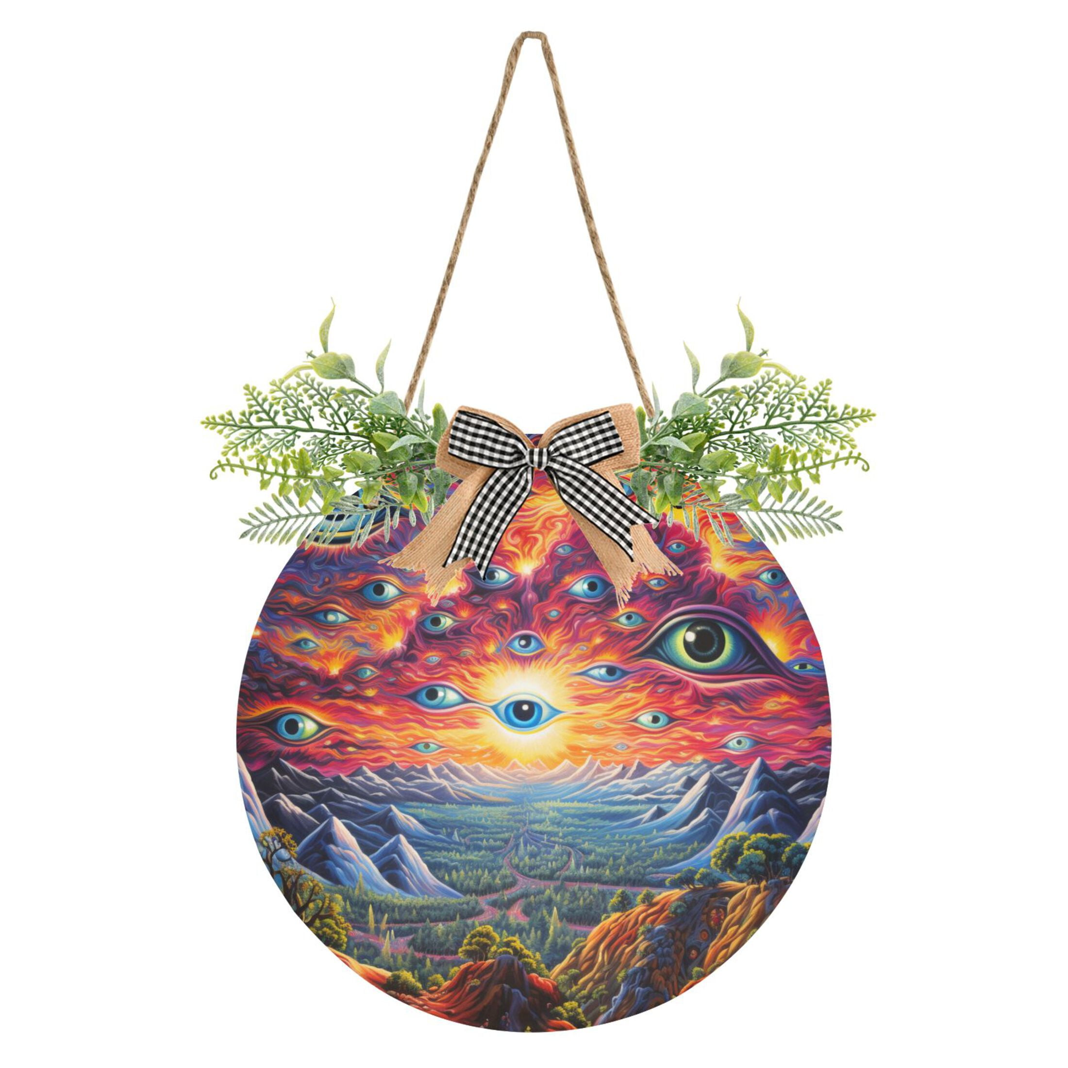 Dystopian Alien Worlds Front Door Porch Decoration Hanging Sign with ...