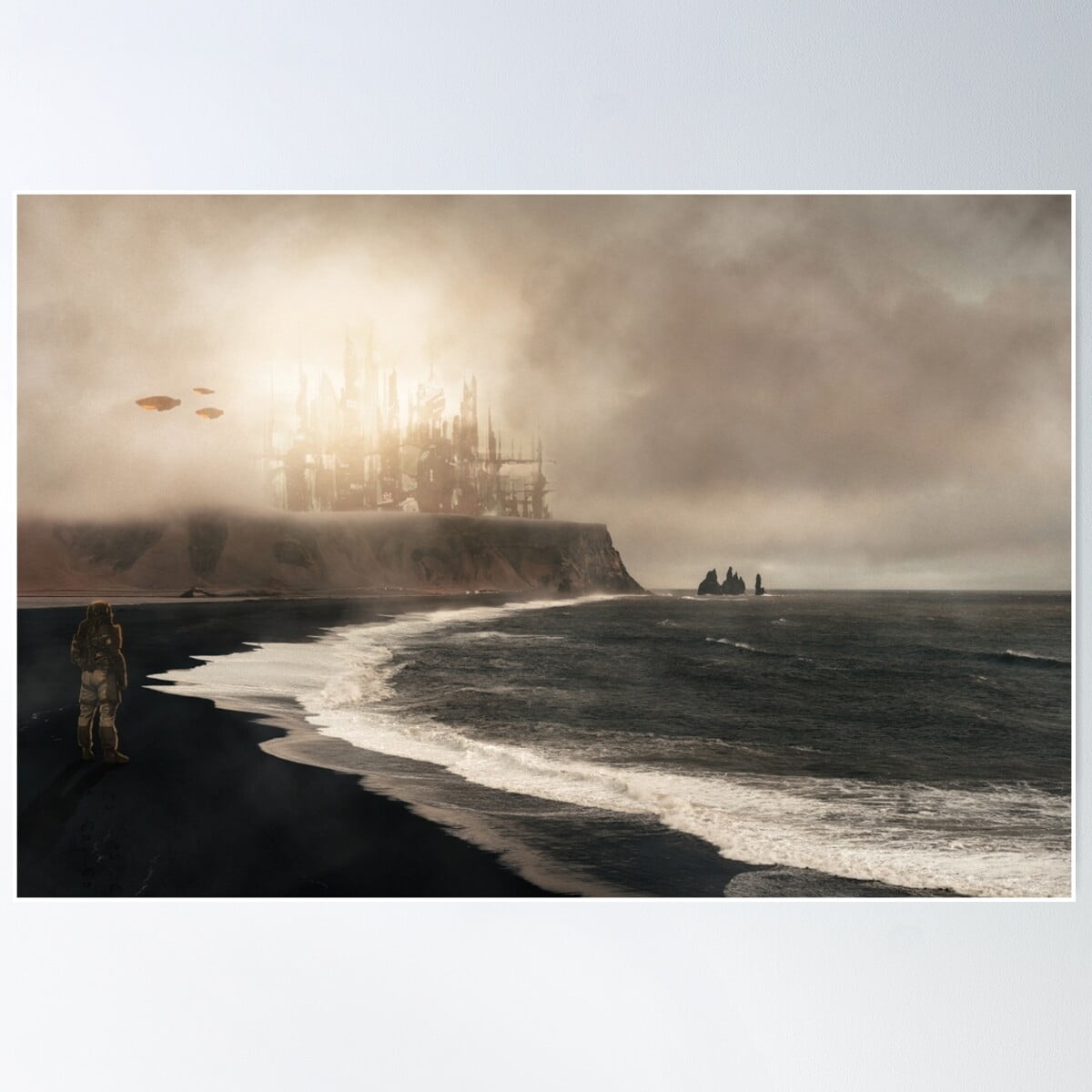 Dystopian City Poster Wall Art, Modern Wall Decor For Living Room ...