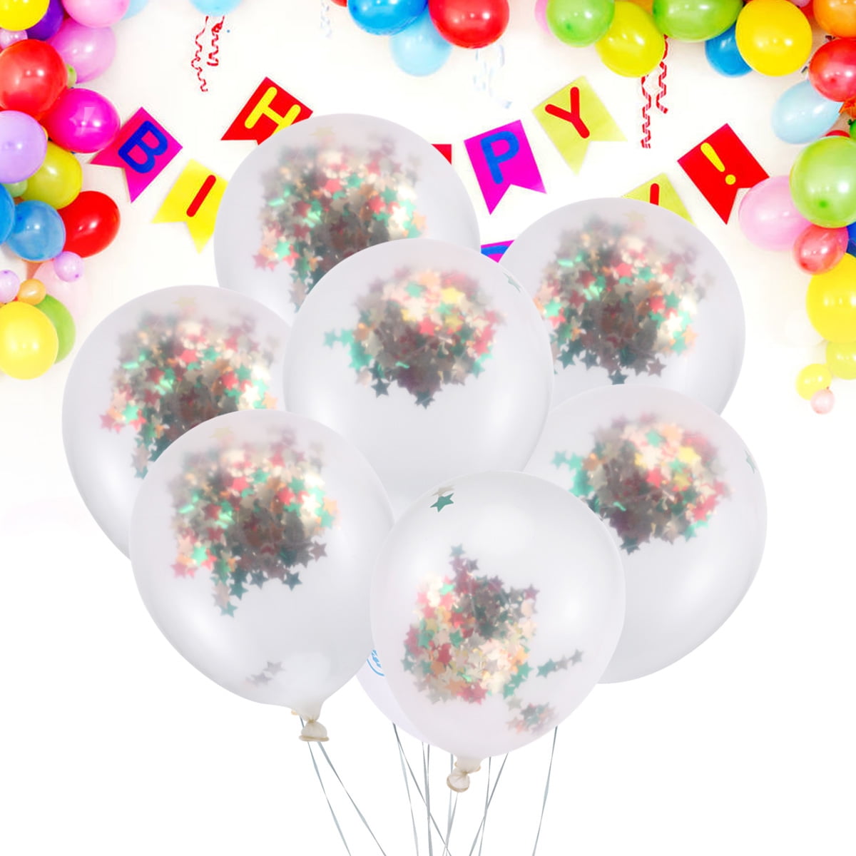 Dytern Party 12Pcs 12inch Paillette Confetti Balloons Latex Transparent ...
