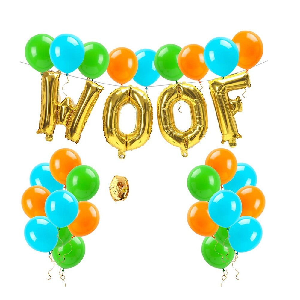 Dytern Balloon 35pcs WOOF Letter Balloon Combination Set Pet Dog ...
