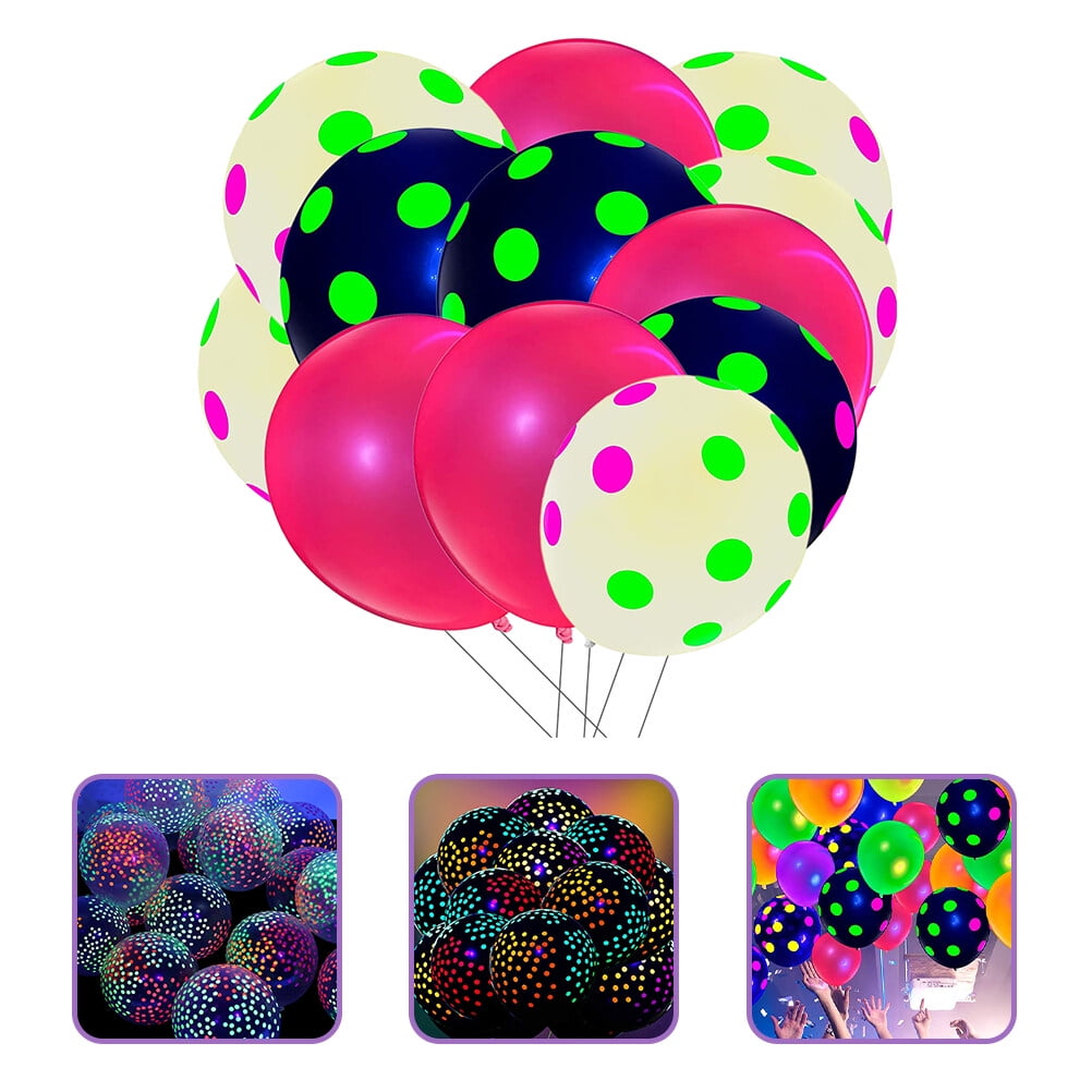 Dytern Balloon 50pcs Neon Balloons Fluorescent Glow Dots Balloons Glow ...