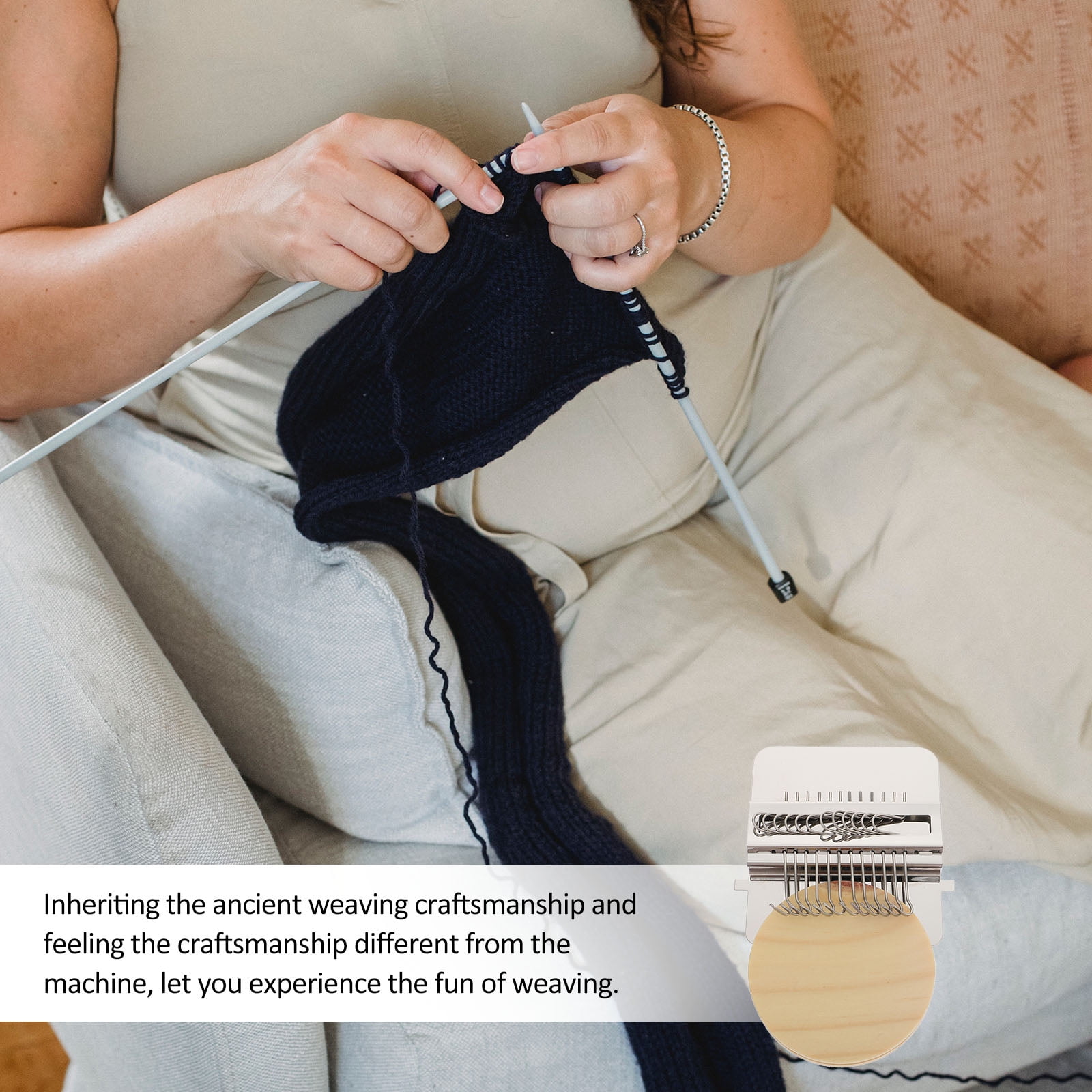 Dytern DIY 1 Set of DIY Weaving Looms Mini Knitting Threads Durable Wooden Weaving Machine ...