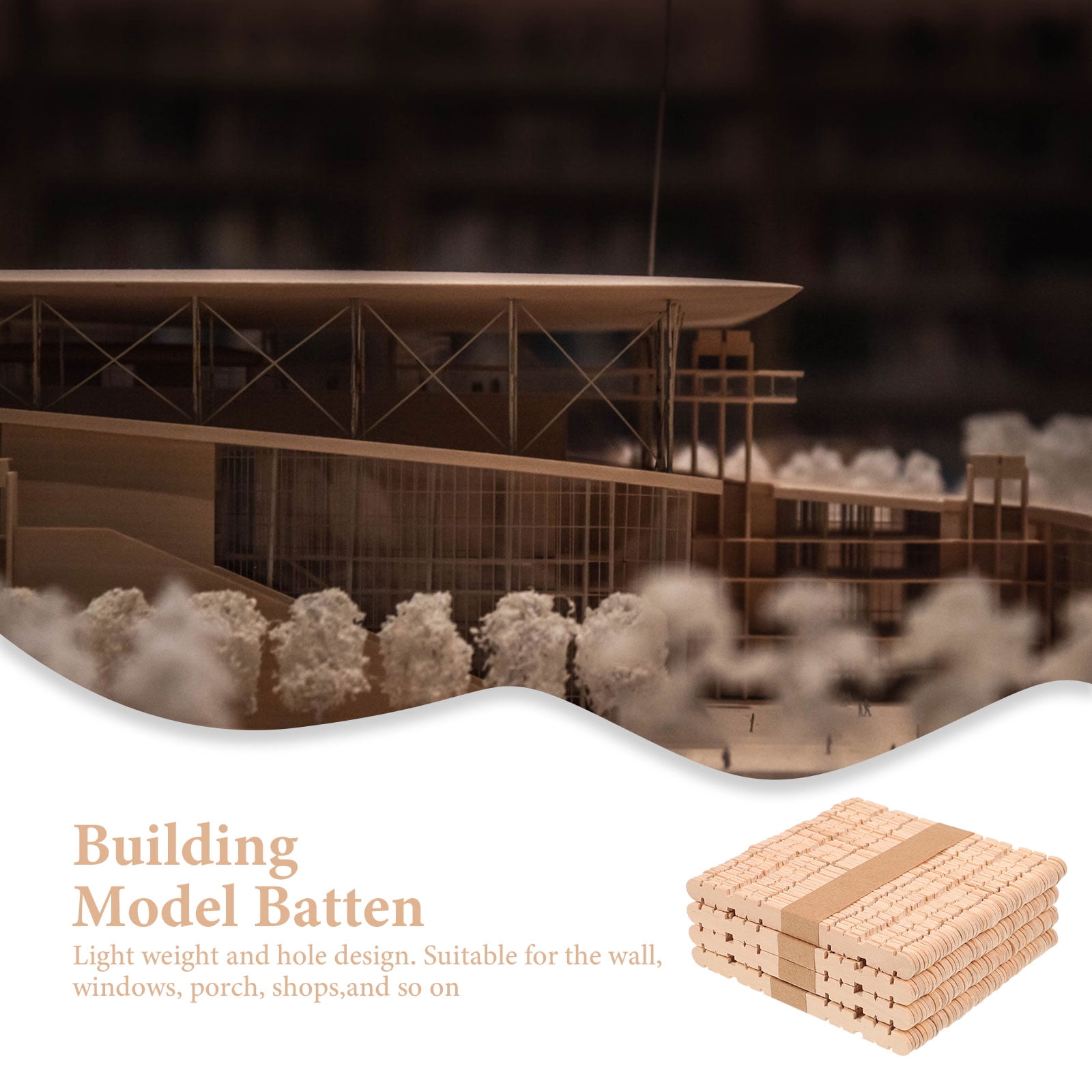 Dytern DIY 11.4x1x.02cm 200Pcs DIY Handmade Wooden Building Model ...