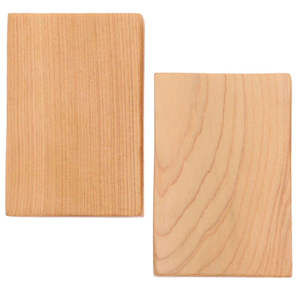 Dytern DIY 2 Pcs Thicken Wooden Block DIY Craft Cutout Smooth Wood ...