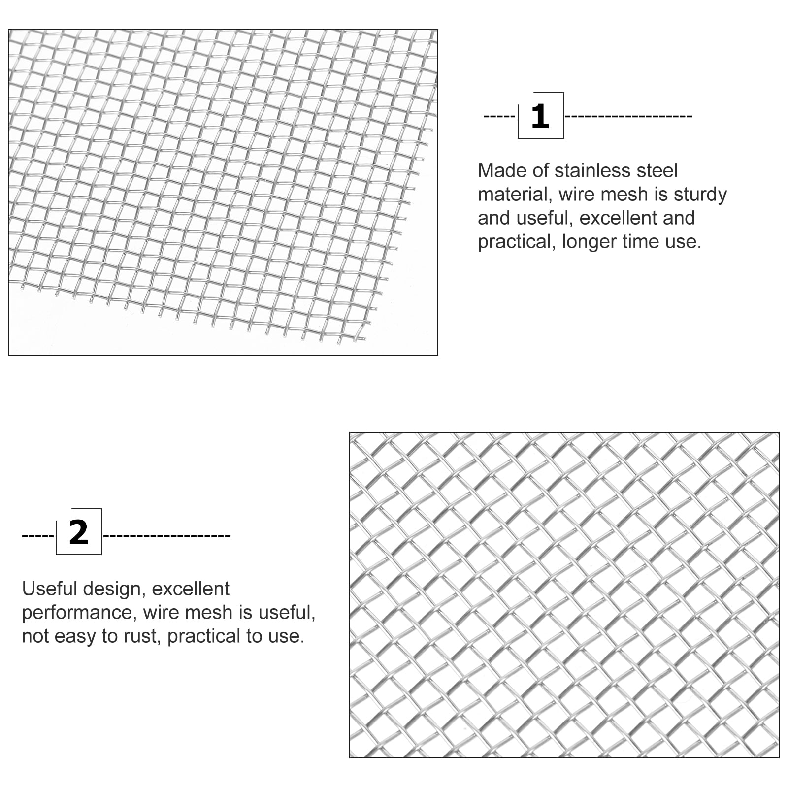Dytern DIY 2 pcs Stainless Steel Wire Mesh Metal Wire Mesh DIY Wire ...