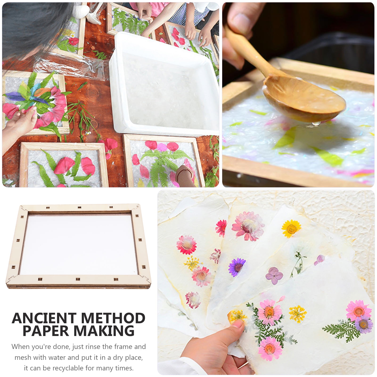 Dytern DIY 2pcs DIY Paper Making Screen Mould Wooden Paper Making Frame ...