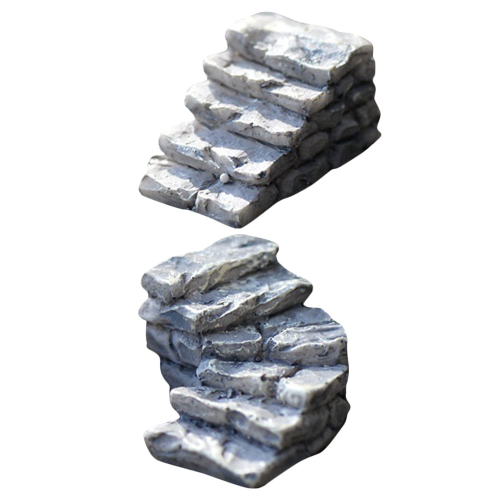 Dytern DIY 2pcs Miniature Stairs Resin Steps Stairs Model DIY Doll ...
