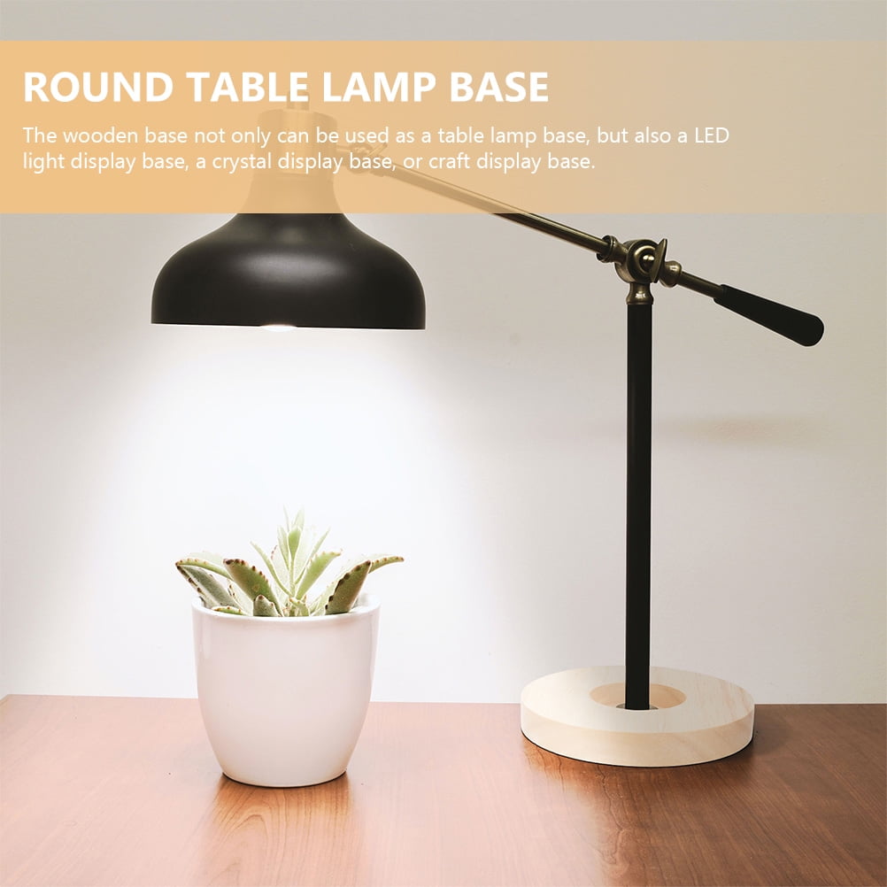 Dytern DIY 2pcs Round Wooden Table Lamp Base DIY Wood Lamp Base Light Parts Stand - Walmart.com