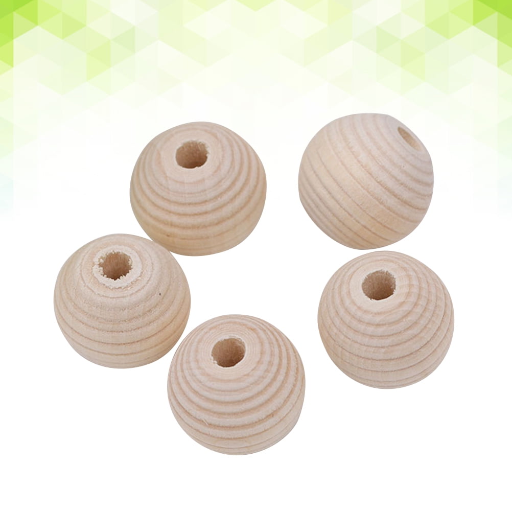 Dytern DIY 30pcs Unfinished Plain Wood Thread Beads Kits for DIY Kids ...