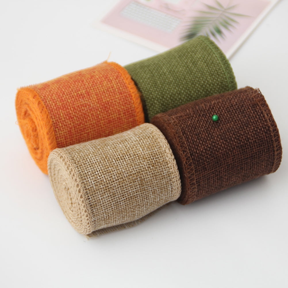 Dytern DIY 4 Rolls of DIY Handmade Linen Strips Gift Wrapping Bands ...