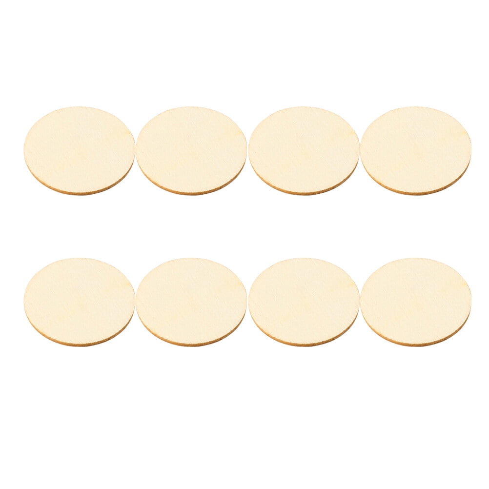 Dytern DIY 50pcs Natural Wood Pieces Slice Round Unfinished Wooden ...