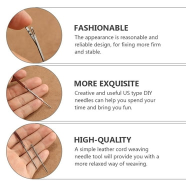 Moncolis 20 Pcs Waxed Thread with Leather Craft Tools Sewing Needles ...