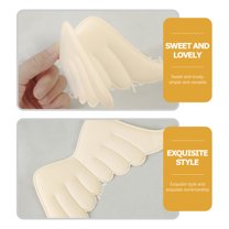 12PCS 3" 3D Mini White Feather Plastic Angel Wings Small Christmas Tree ...