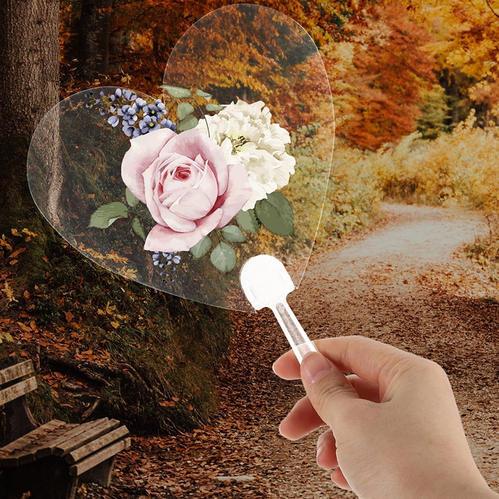 Dytern DIY 8pcs Transparent Fans Blank Painting Fans DIY Drawing Hand ...