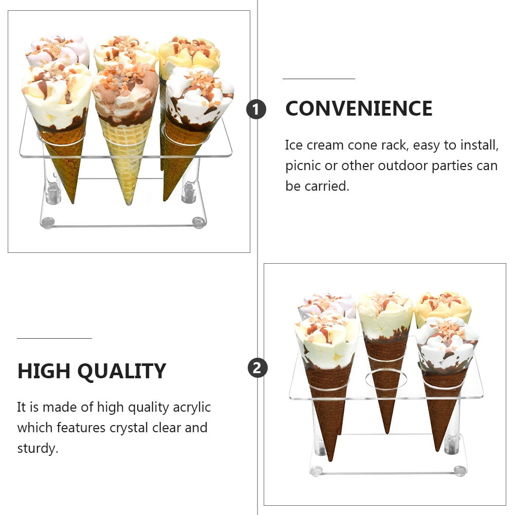 Dytern DIY Acrylic Ice Cream Holder DIY Ice Cream Cone Stand Wedding ...
