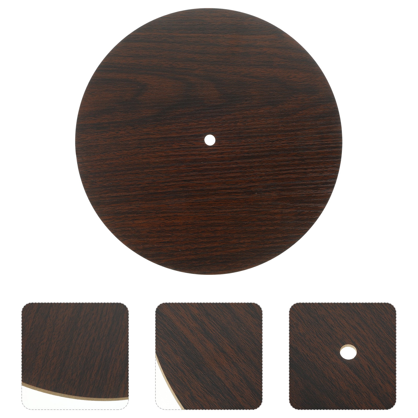 FRCOLOR Wooden Clock Dial Replacement for DIY Projects Dark Brown Wood ...