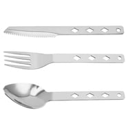 Navaris Titanium Folding Utensil Set - Fork Knife Spoon Foldable Metal ...