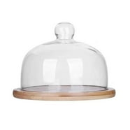 RENACLIPY Glass Cake Protector with Bamboo Tray for Restaurants Elegant ...