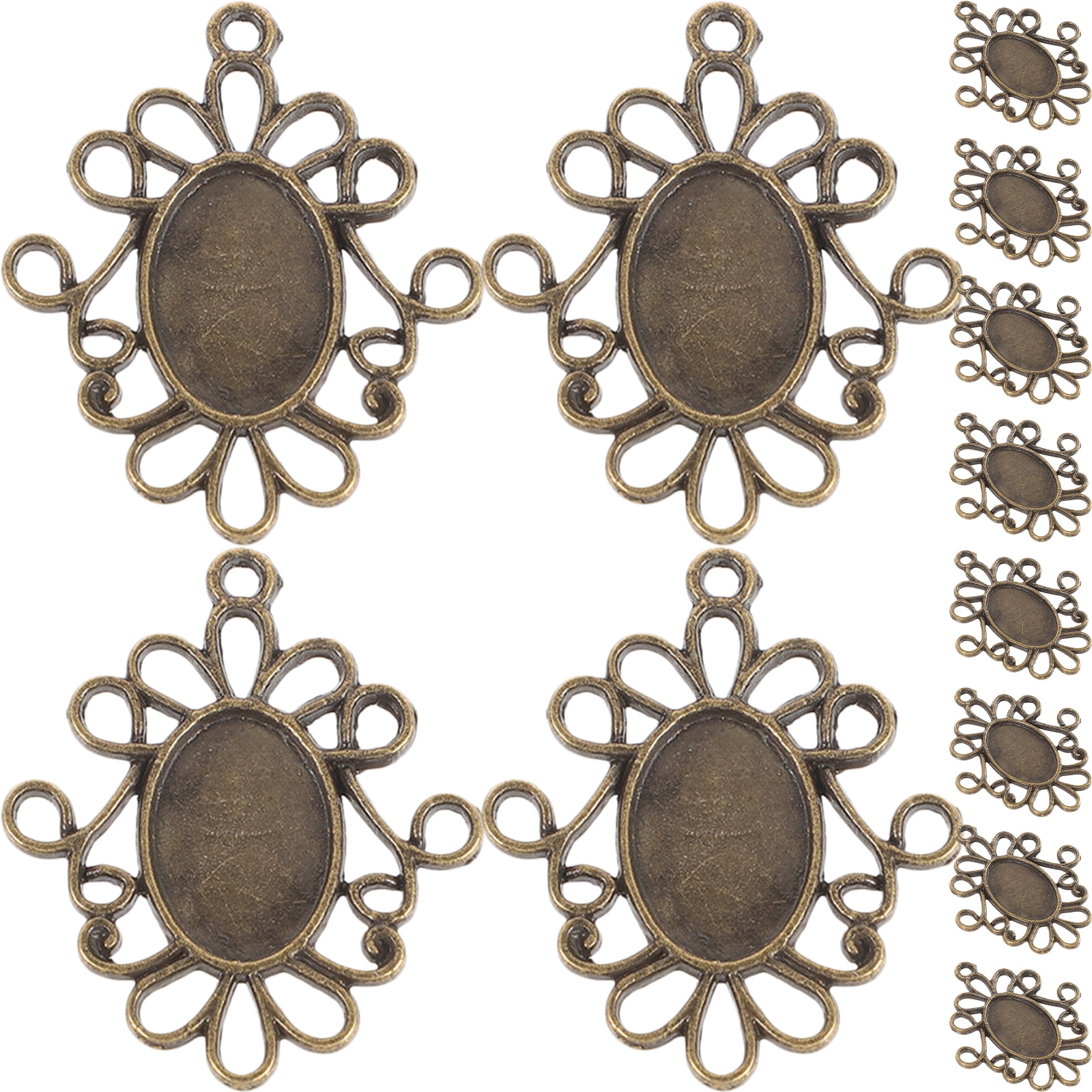 Dytern Jewelry Making 50 pcs Bezel Pendants Tray Vintage Oval Bezel ...