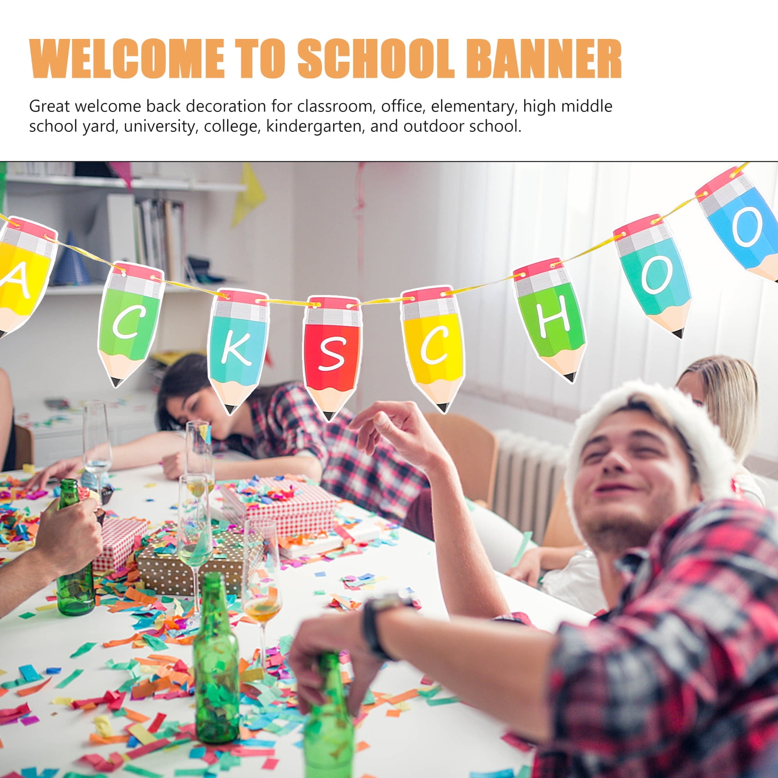 Dytern Party 1 Set Back To School Banner 2 in 1 Welcome Banner Hanging ...