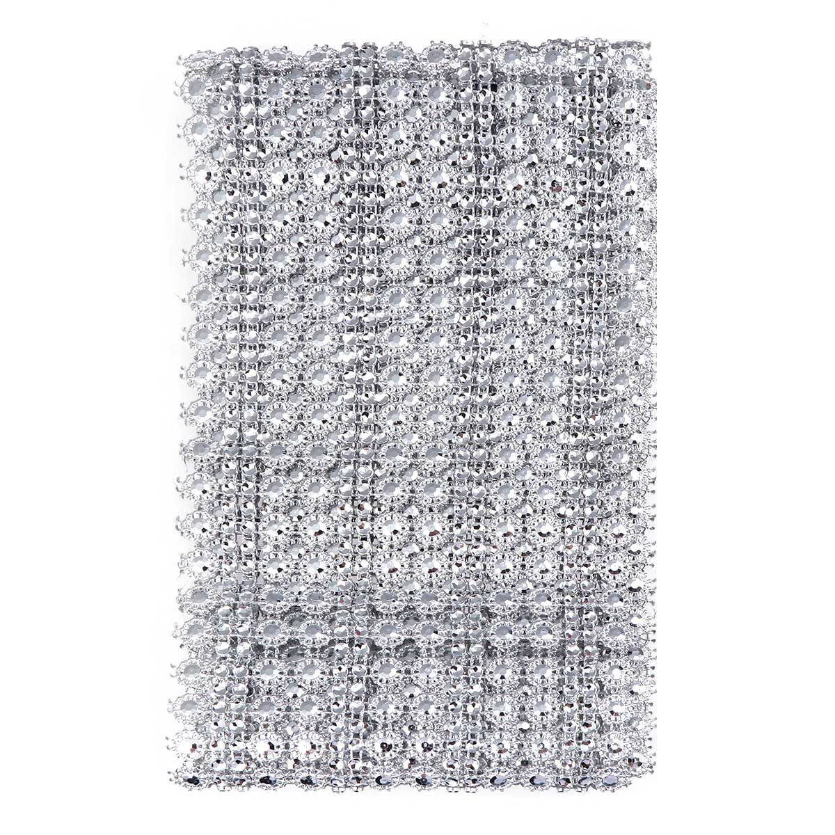 Dytern Party 1 Yard 16 Row Diamond Flower Shape Mesh Wrap Roll Faux ...