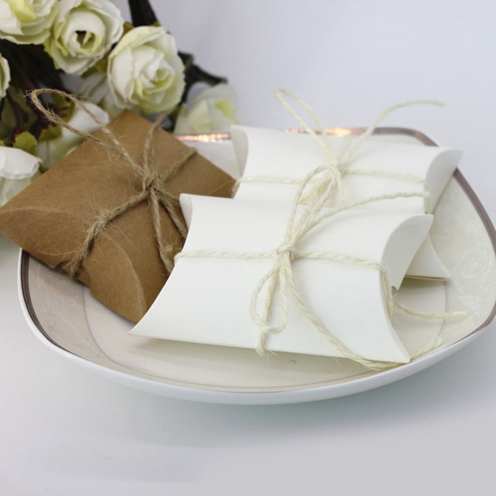 Dytern Party 100pcs Pillow Candy Boxes White Paper Candy Gift Boxes ...