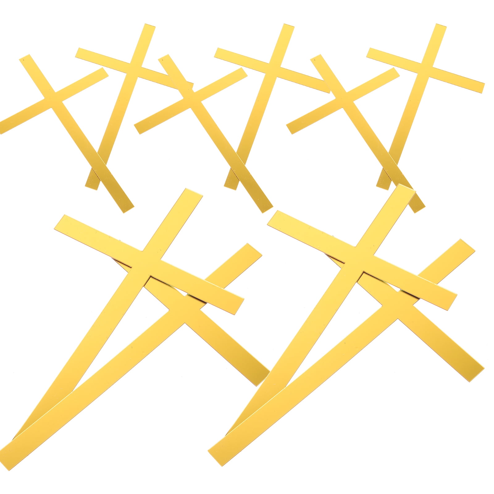 Golden Acrylic Cross Dessert Toppers for Wedding and Birthday Parties ...