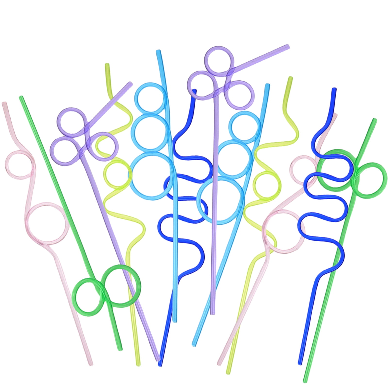 Dytern Party 12Pcs Party Curved Straws Beverage Drinking Straws Funny ...
