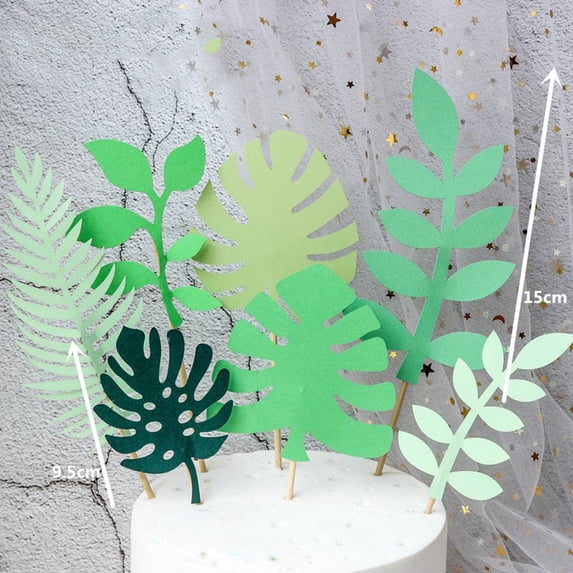 WRISTBIQUE Cake Toppers Green Leaves 21Pcs 4.1x3.9x0.04In - Walmart.com