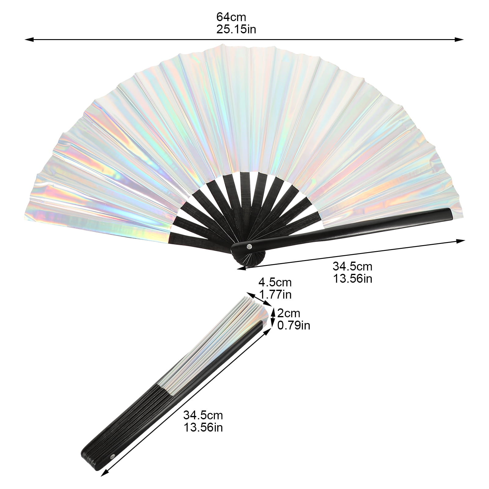 Dytern Party Rave Hand Fan Large Folding Hand Rave Fan Handheld Fan for ...