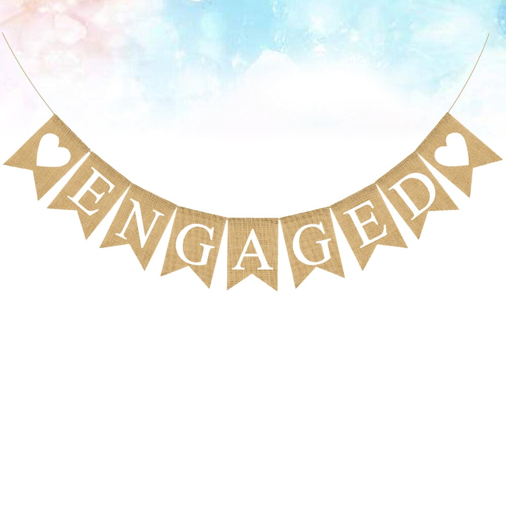 Dytern Party Wedding Bunting Banner ENGAGED Letter Linen Banners ...