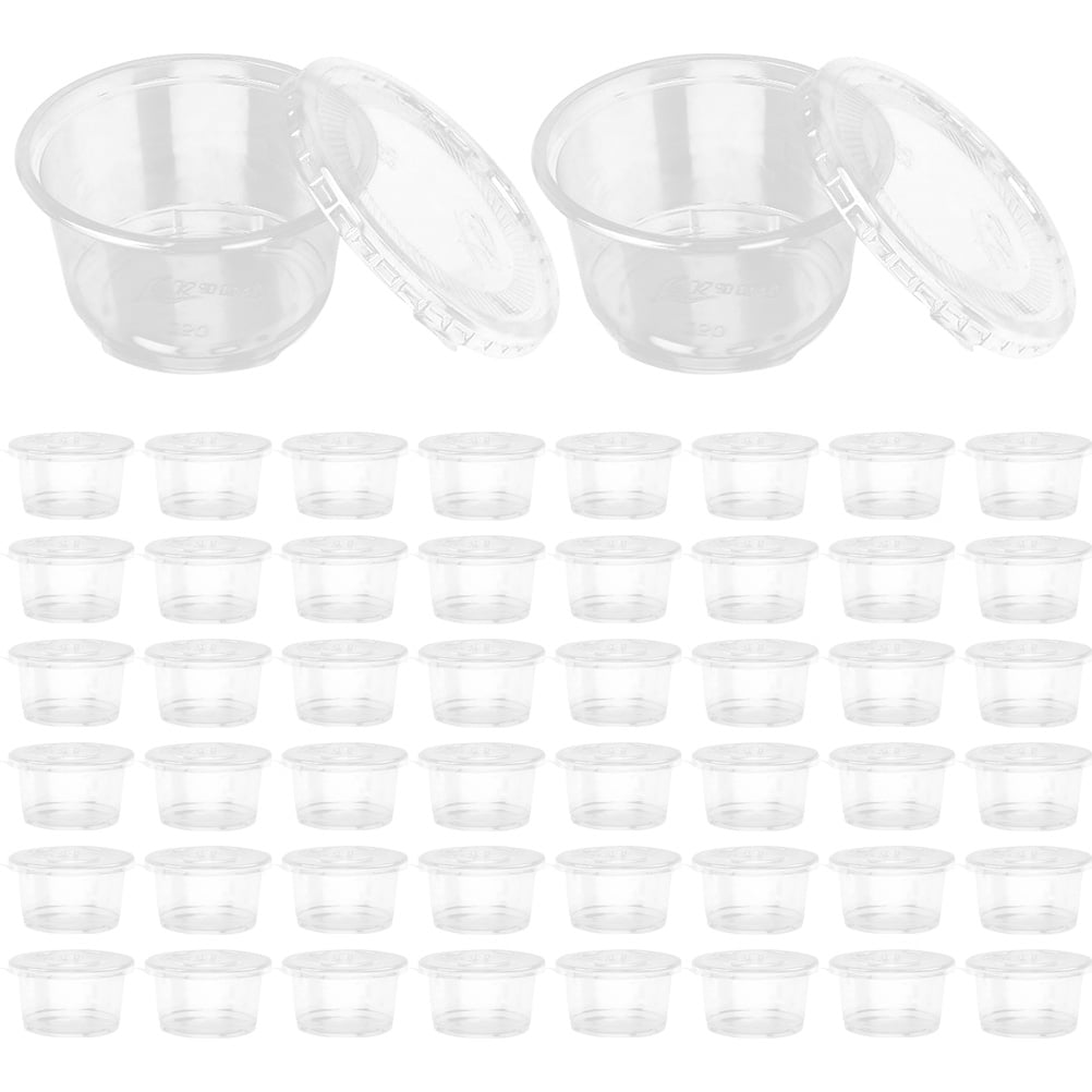 Dytern Pudding Cups 50pcs Disposable Pudding Cups Disposable Plastic Dessert Bowls Takeout Food