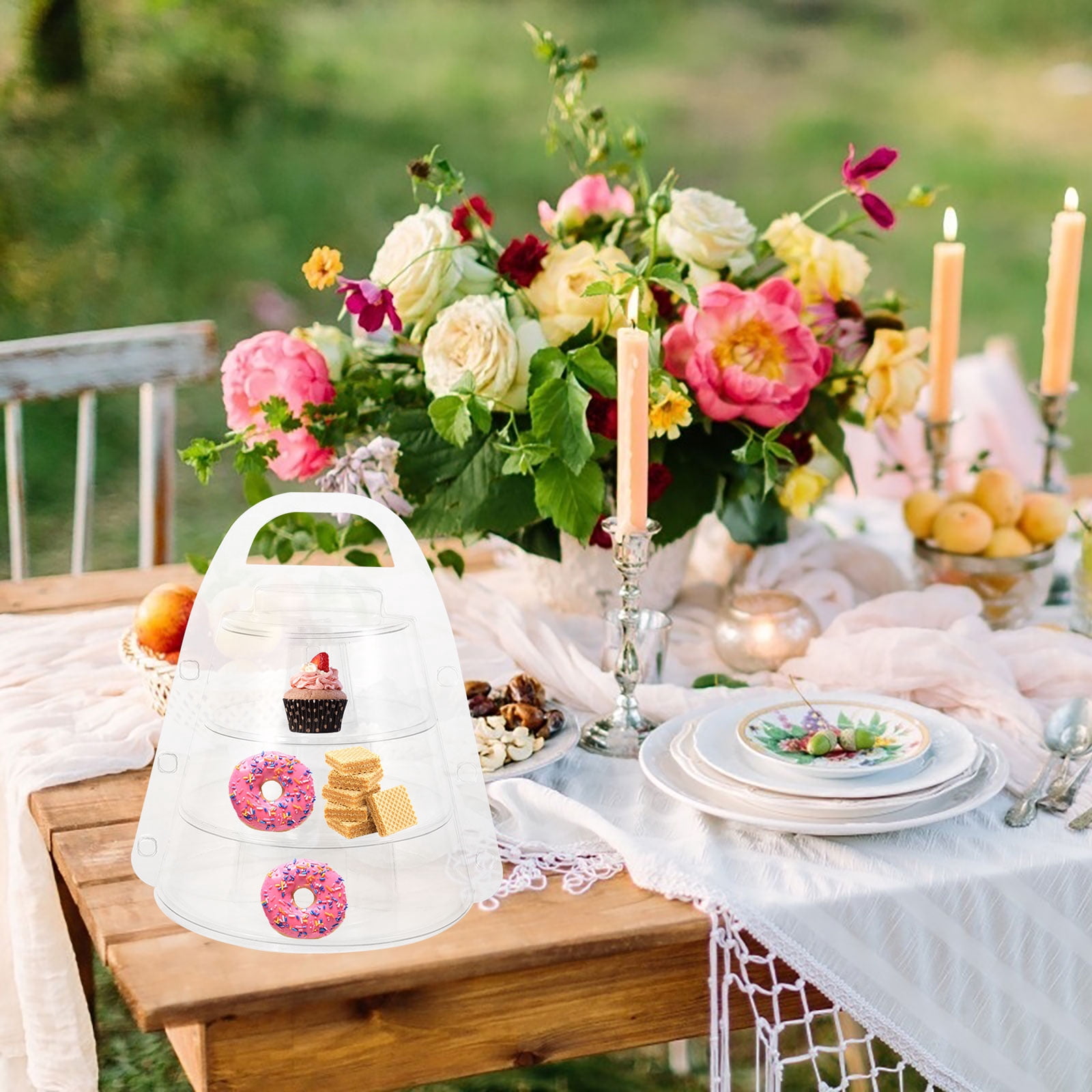 Dytern Wedding 1 Set Portable Party Stand Macaron Storage Stand Tiered ...
